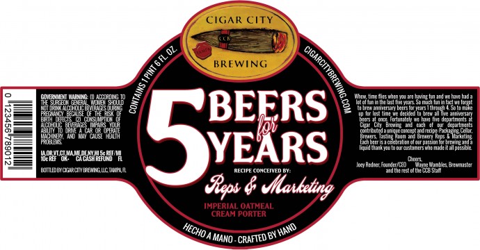 Cigar City's 5 Beers for 5 Years Release: Reps & Marketing - Beer ...