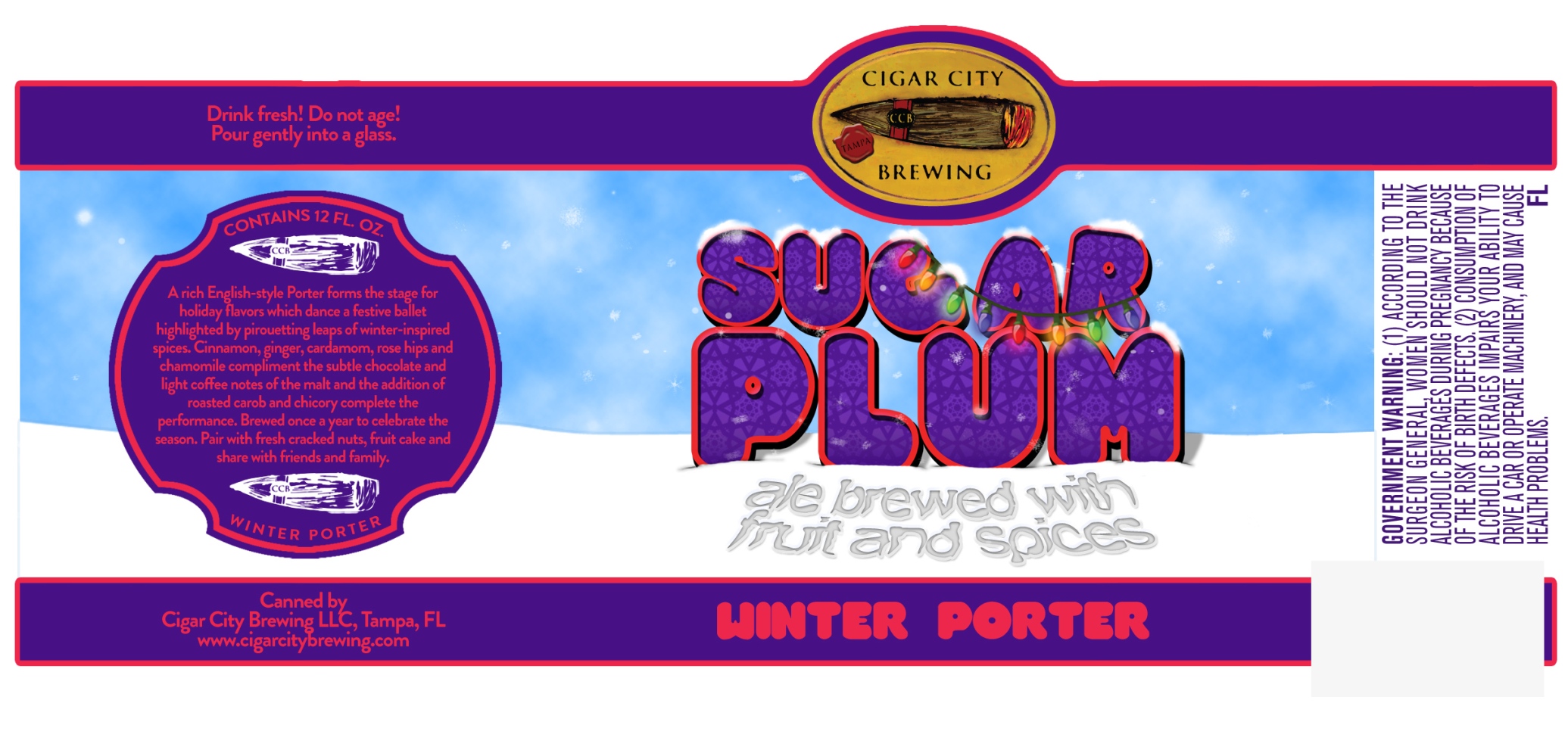 Cigar City Sugar Plum Winter Porter Cans