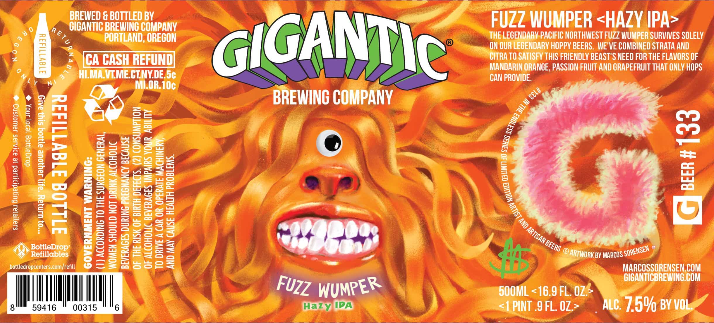 Gigantic Brewing Fuzzy Wumper Hazy IPA - Beer Street Journal
