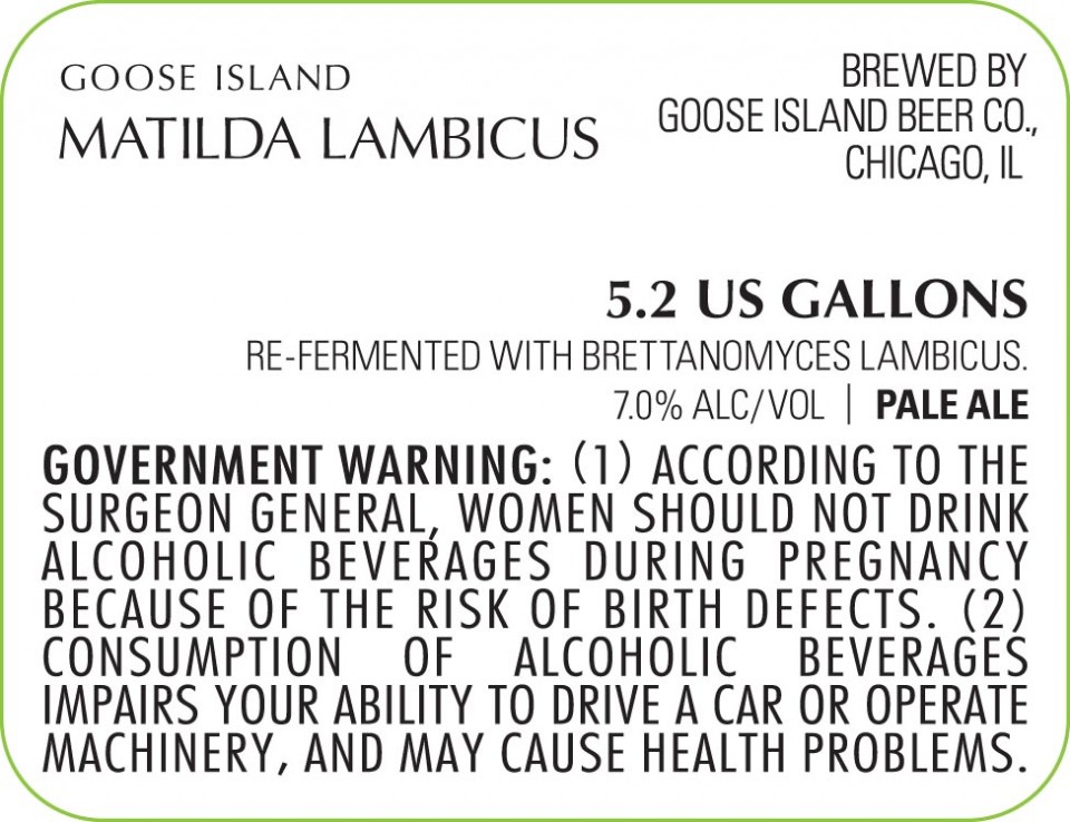 Goose Island Matilda Gets Funky w/ Brett - Beer Street Journal