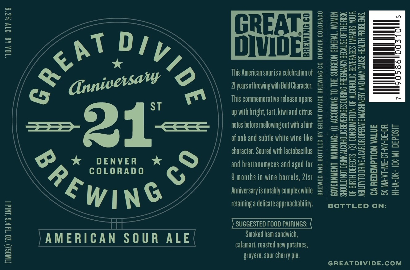 Great Divide 21st Anniversary Sour Ale Debuts This Weekend
