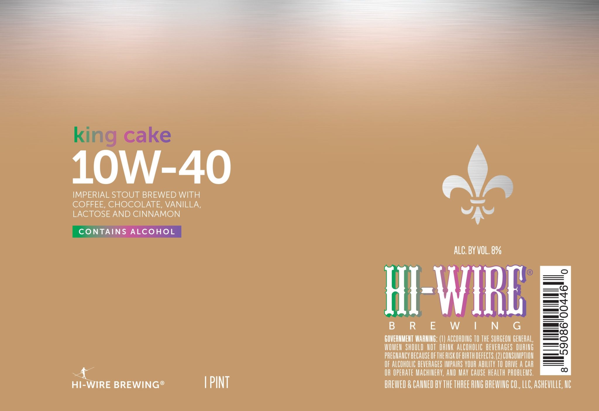 Mardi Gras Stout: Hi-Wire King Cake 10W-40 Imperial Stout - Beer Street ...