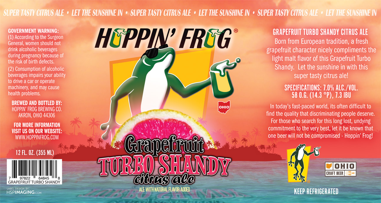 Hoppin Frog debuts their first cans with Grapefruit Turbo Shandy - Beer ...