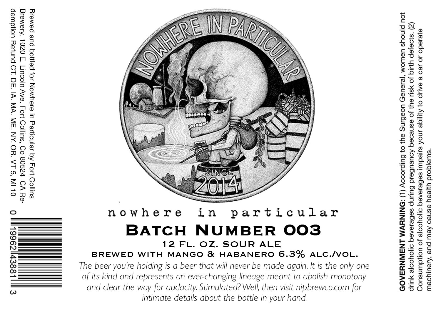 Nowhere in Particular Batch Number 003 - Beer Street Journal