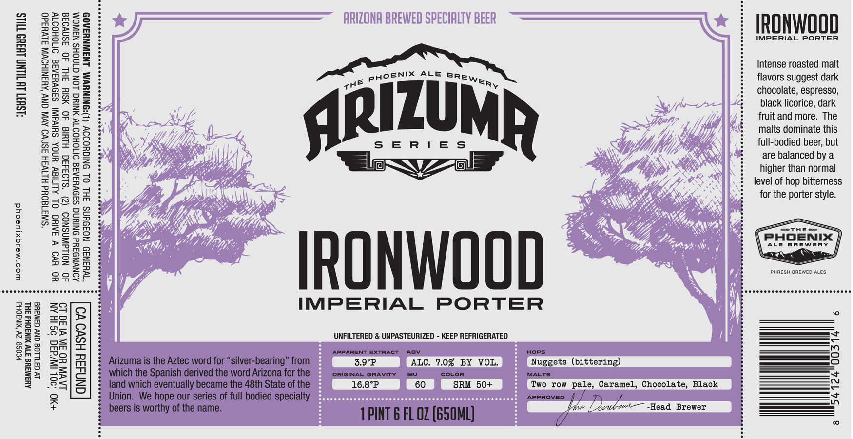 Phoenix Ale Arizuma Ironwood Imperial Porter - Beer Street Journal