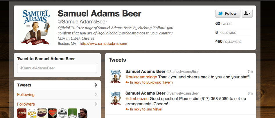 Better Late Than Never, Sam Adams Joins Twitter - Beer Street Journal